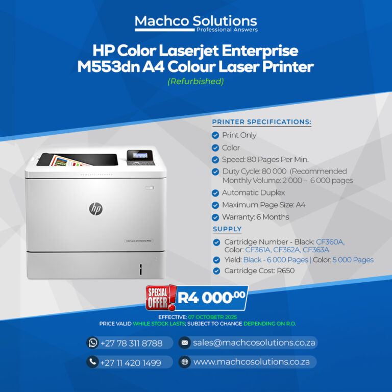 HP Color Laserjet Enterprise M553dn A4 Colour Laser Printer ...